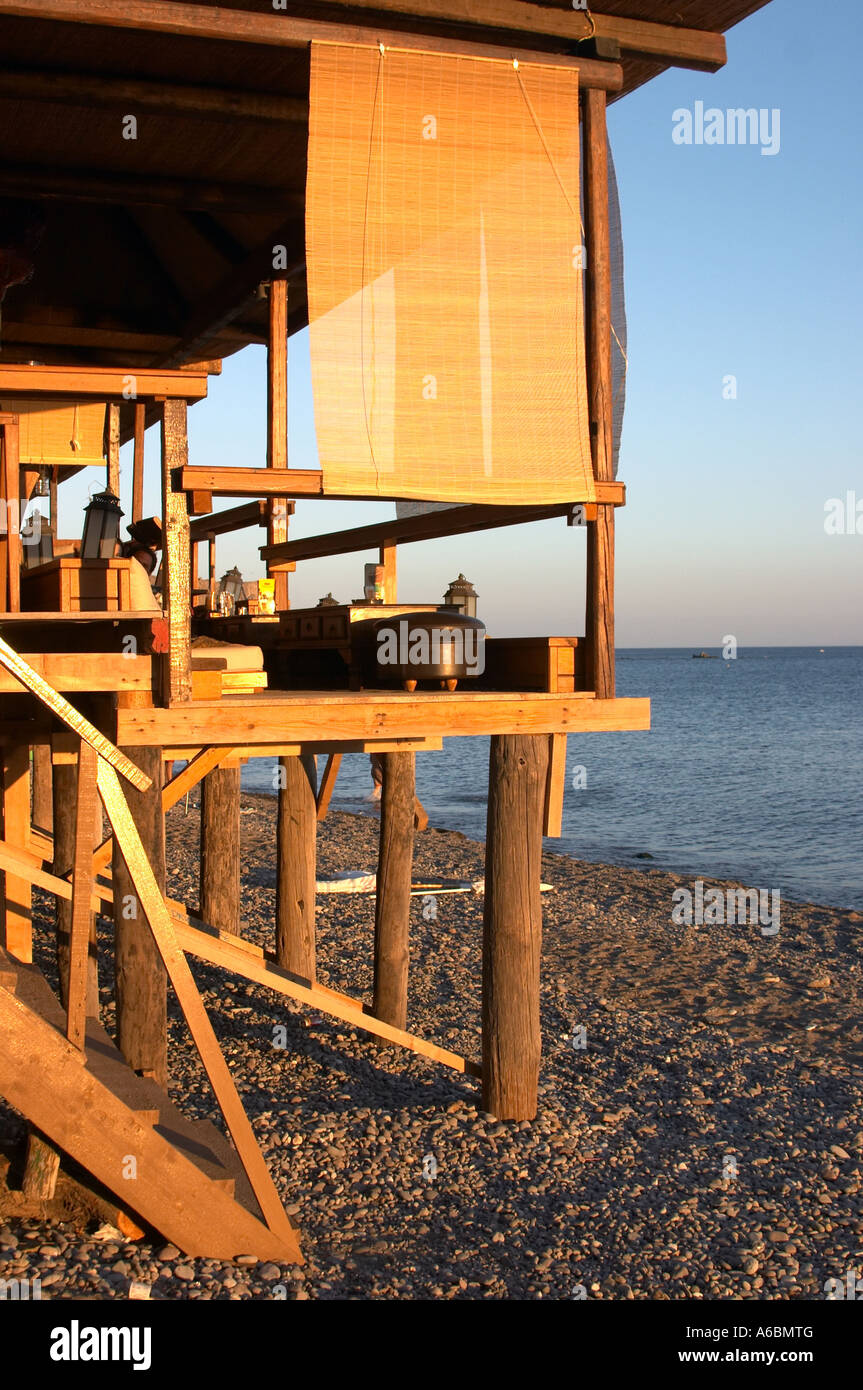 Coastal village of Eresos on the island of Lesvos (Mytilene) in Greece ...