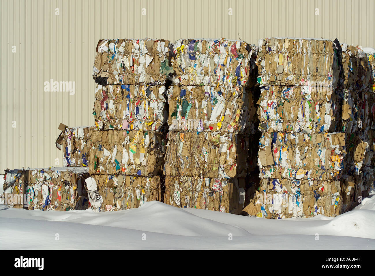 Piles of cardboard boxes for recycling Stock Photo - Alamy