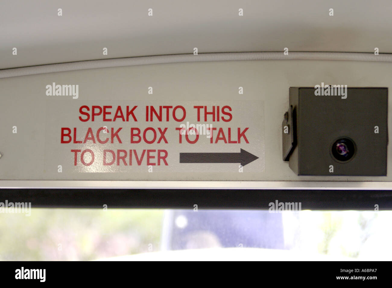 intercom camera and microphone system on rear tour bus Stock Photo - Alamy