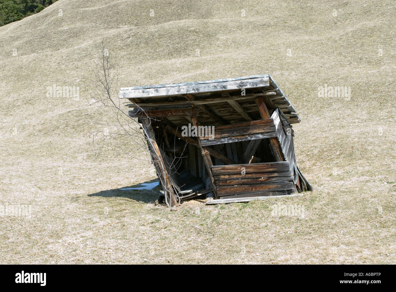 hovel tumbling down Klais Bavaria Upper Bavaria Germany Stock Photo - Alamy