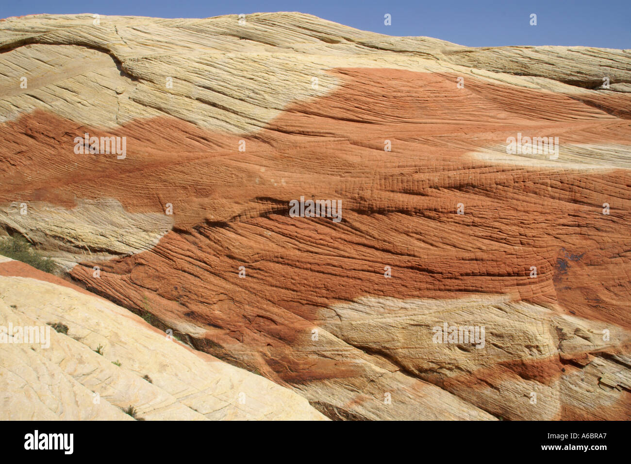 natural iron oxide stain in sandstone Snow Canyon State Park Utah Stock ...