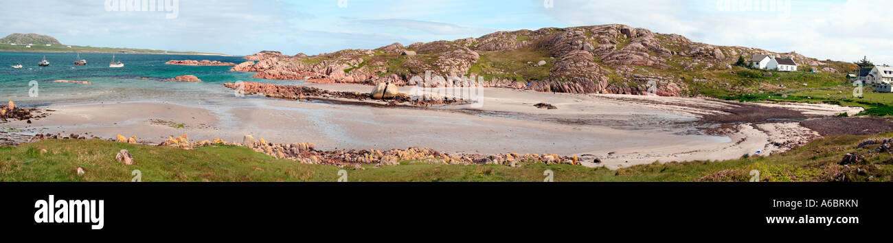 Panoramic view of Fionnphort, Isle of Mul,l West Coast of Scotland, UK ...