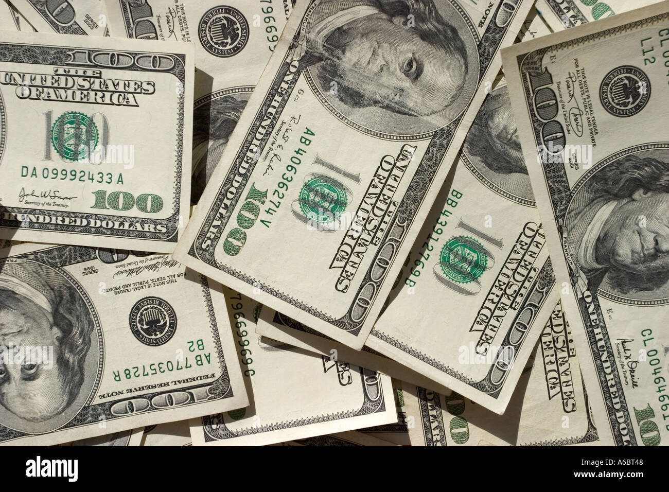 5000 Dollars In Cash In One Hundred American Currency Dollars Stock