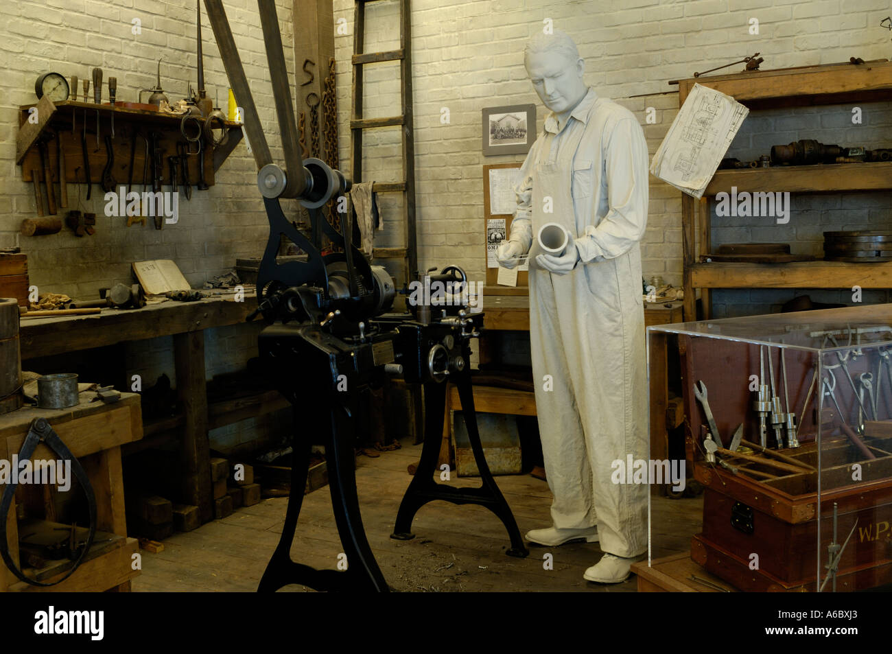 Diorama at the Walter P Chrysler Museum depicting Walter P Chrysler in his workshop Stock Photo ...