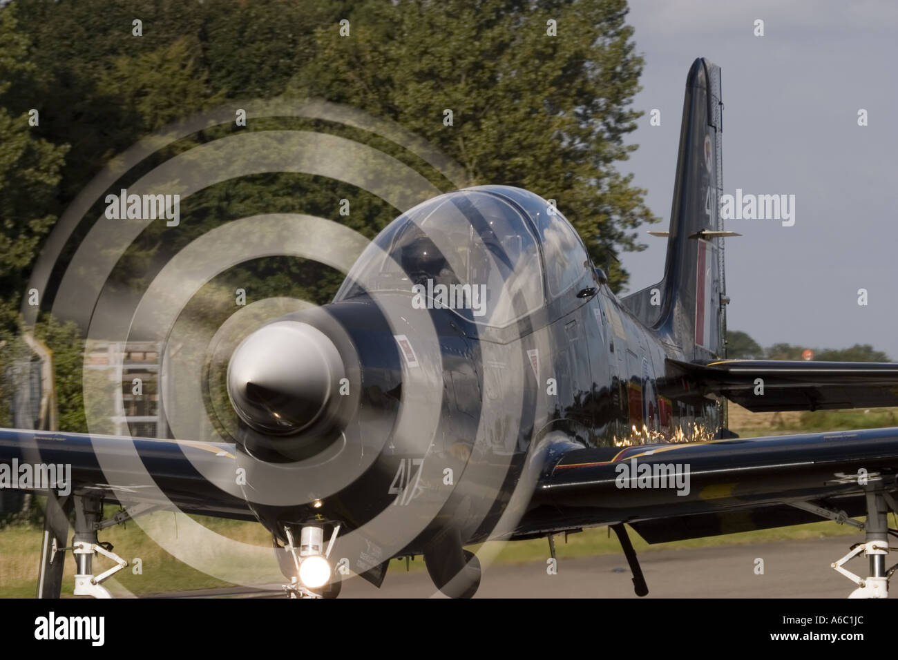 Shorts Tucano T1 trainer aircraft of the RAF arrives for a photocall at ...