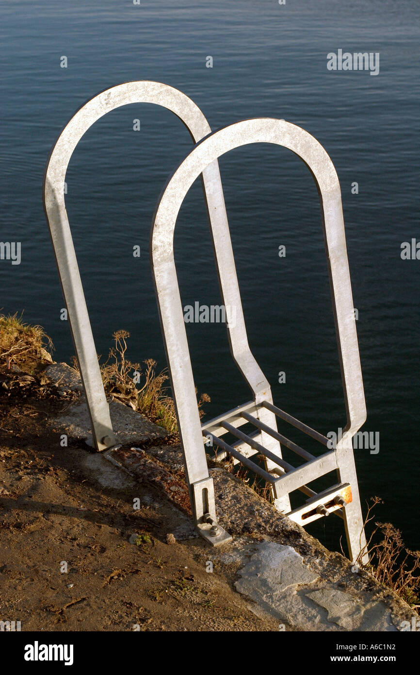 harbourside ladder, hayle ,cornwall Stock Photo - Alamy