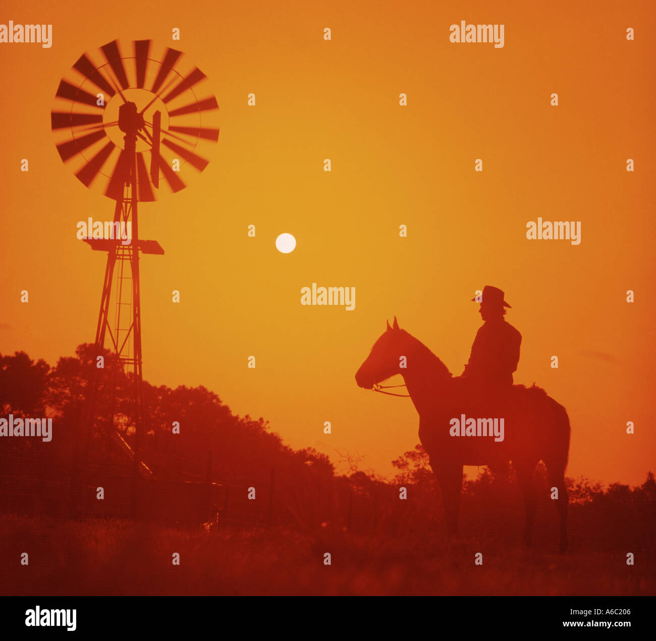 Cowboy windmill hi-res stock photography and images - Alamy