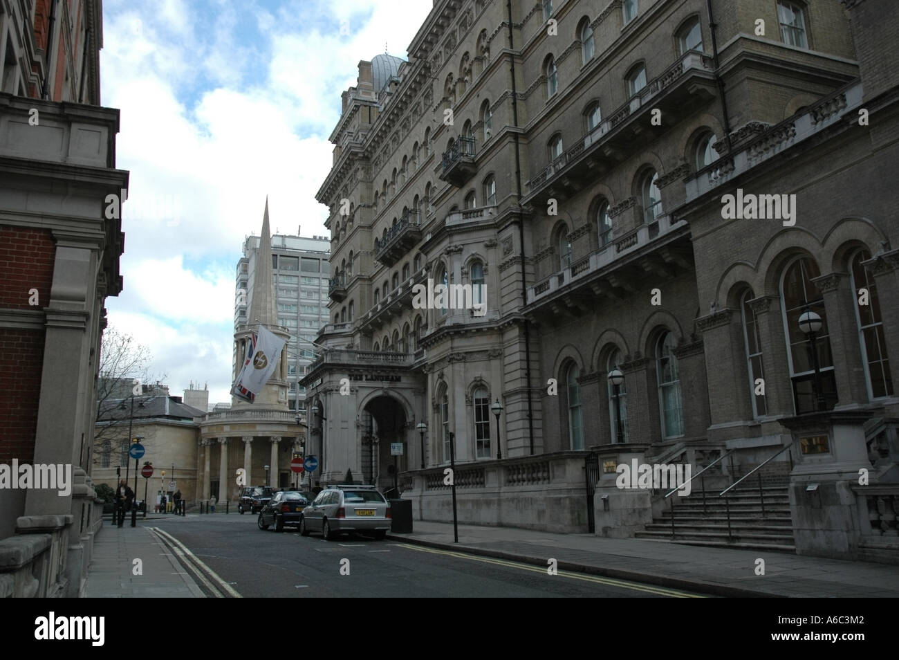 Langham Hotel architecture street view, Portland Place, Central London ...