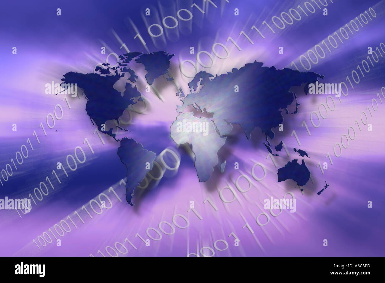 Globality concept illustration with binary codes Stock Photo - Alamy