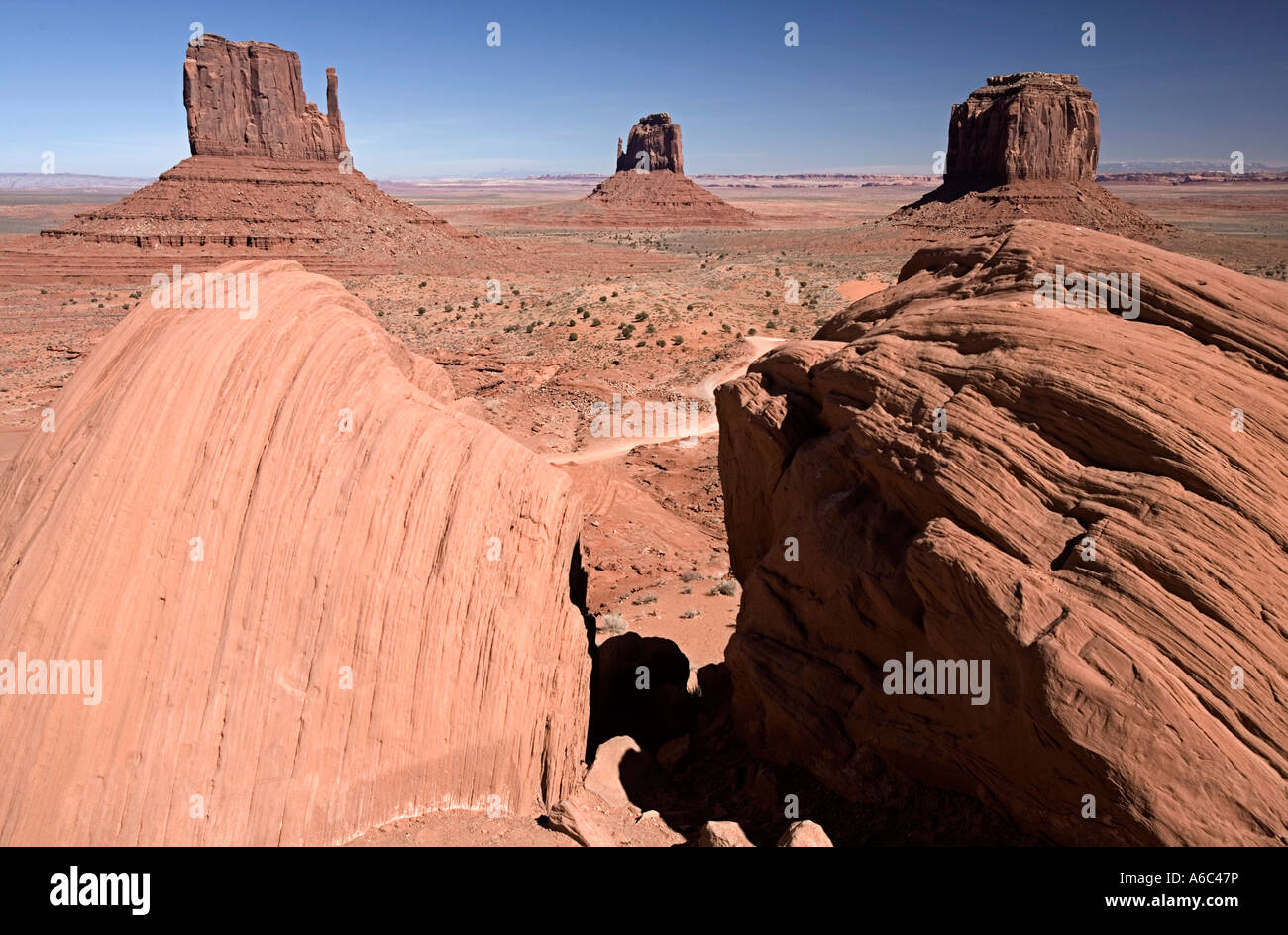 The mittens as seen from the Monument Valley Navajo Tribal Park s visitor center Stock Photo - Alamy