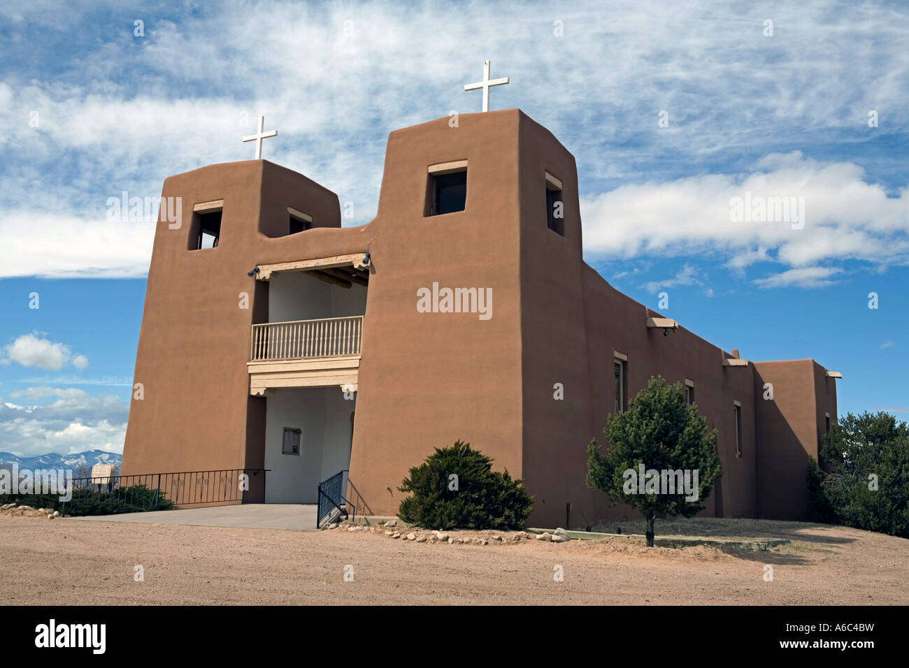 The sacred heart church at nambe new mexico hi-res stock photography ...