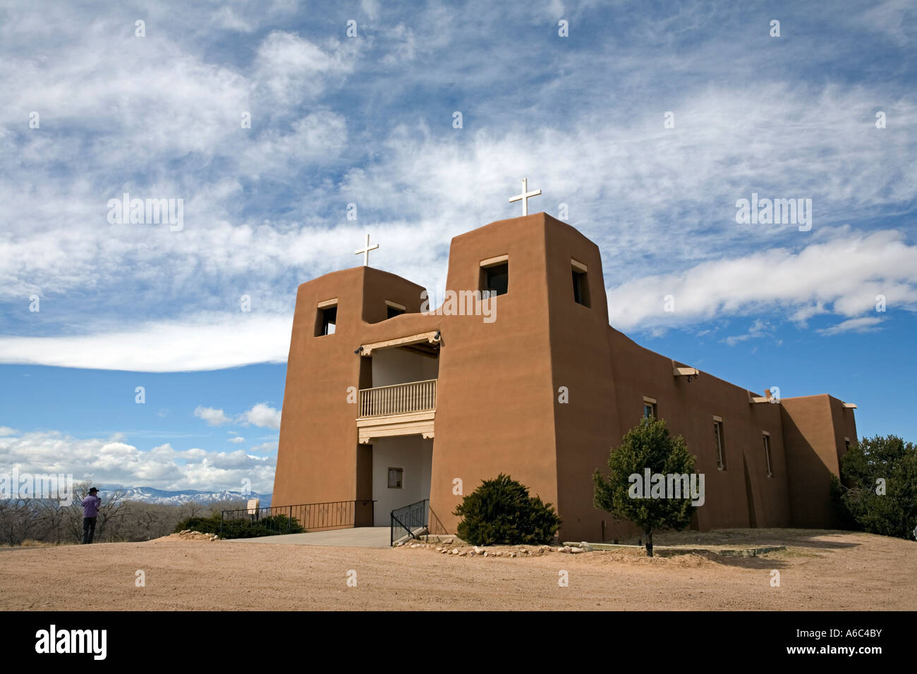 Mission El Sagrado Corazon or Sacred Heart catholic church in Nambe New ...