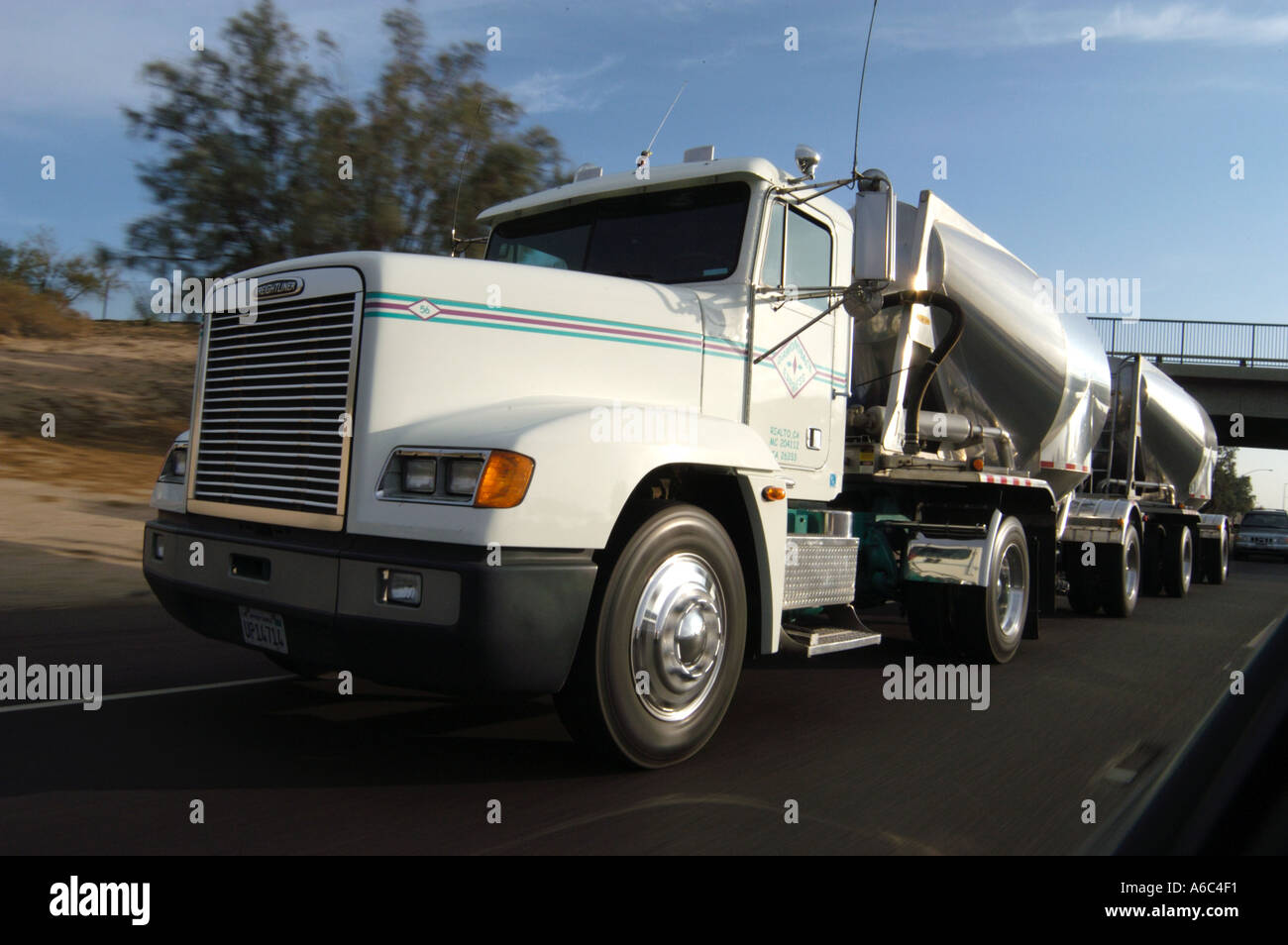 American Truck on Highway Stock Photo - Alamy
