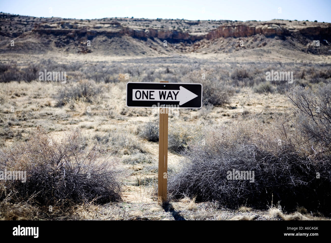 One way traffic sign in northern New Mexico Stock Photo - Alamy