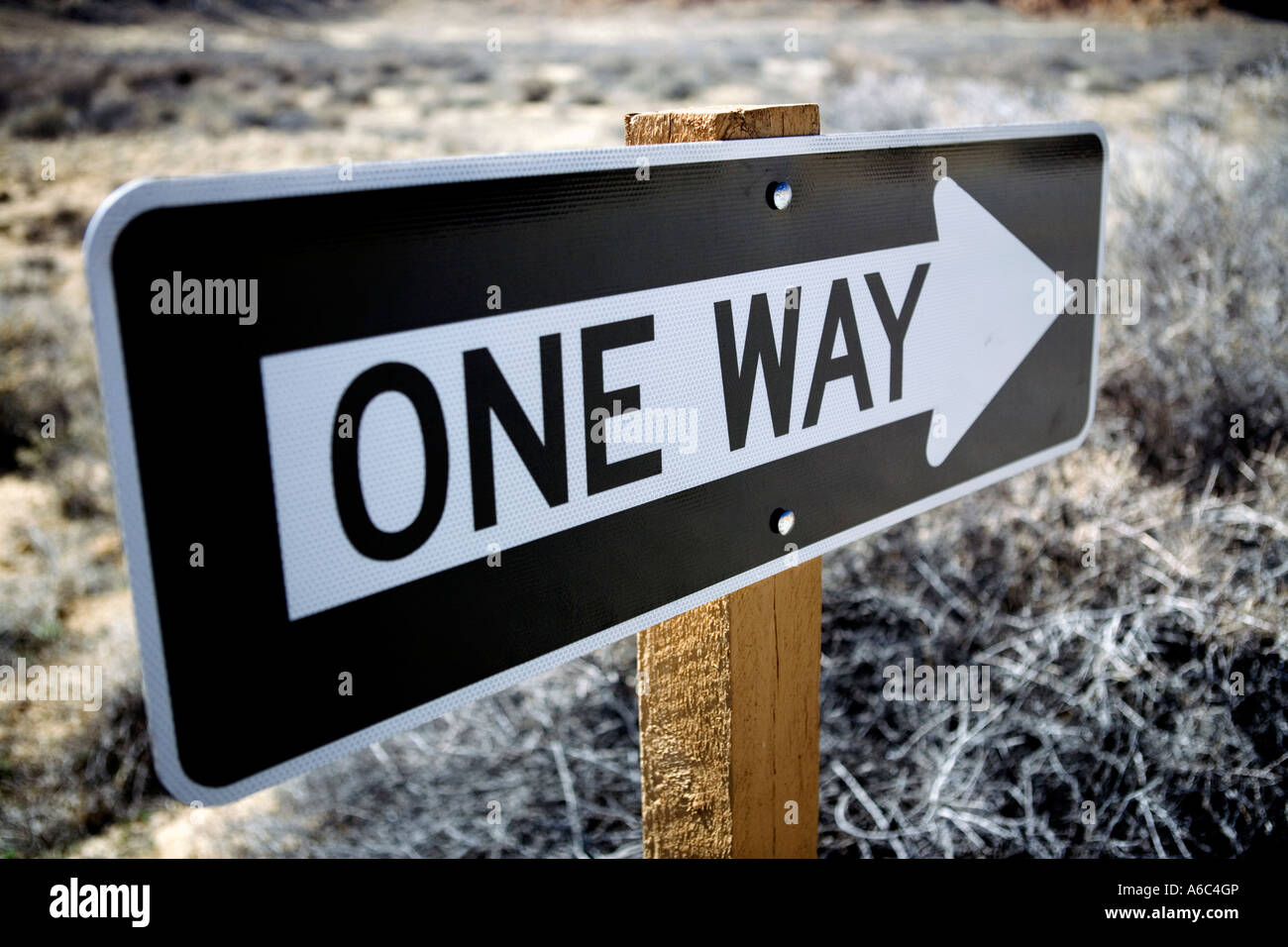 One way traffic sign in northern New Mexico Stock Photo - Alamy