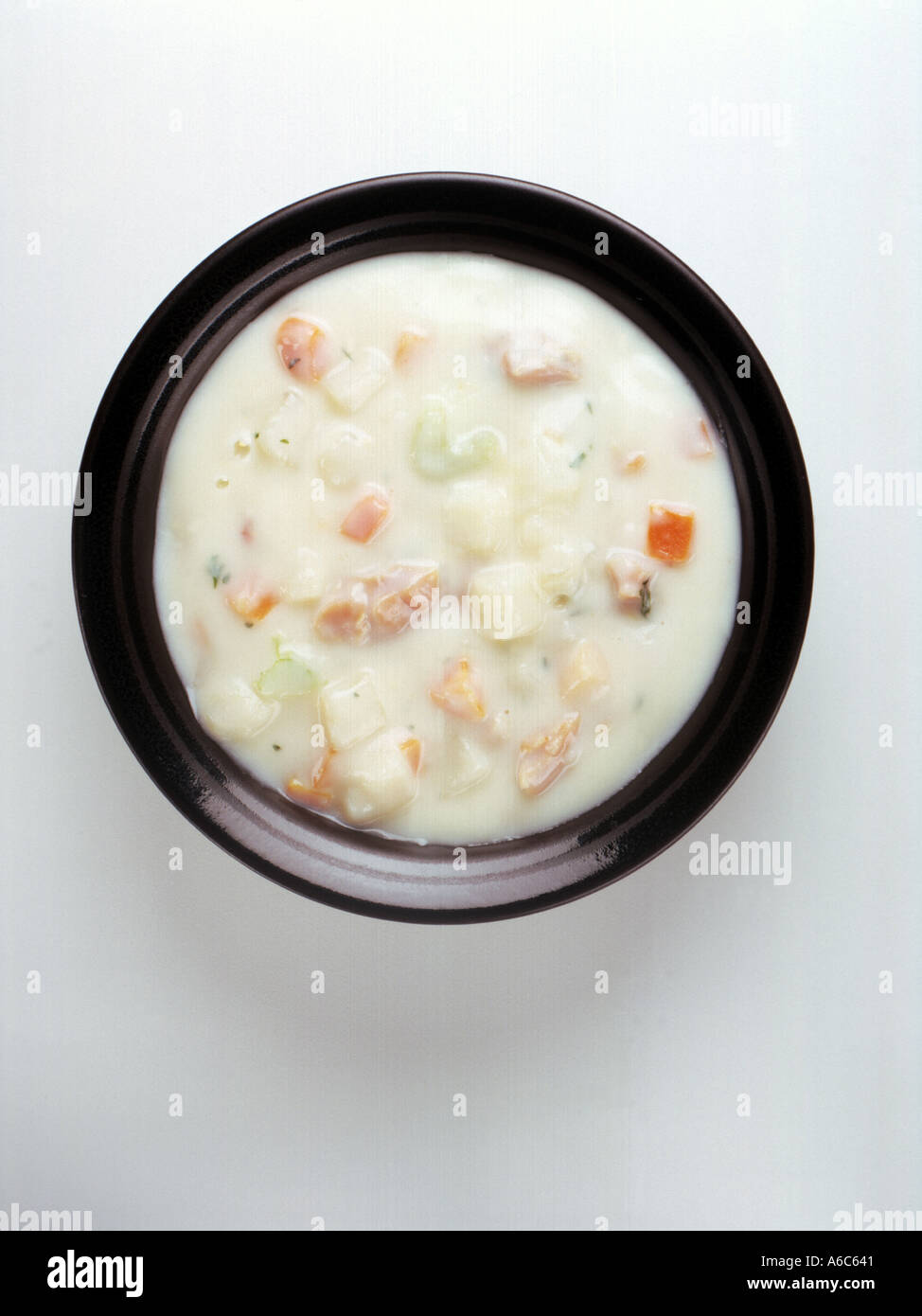 Clam Chowder in Bowl Stock Photo - Alamy