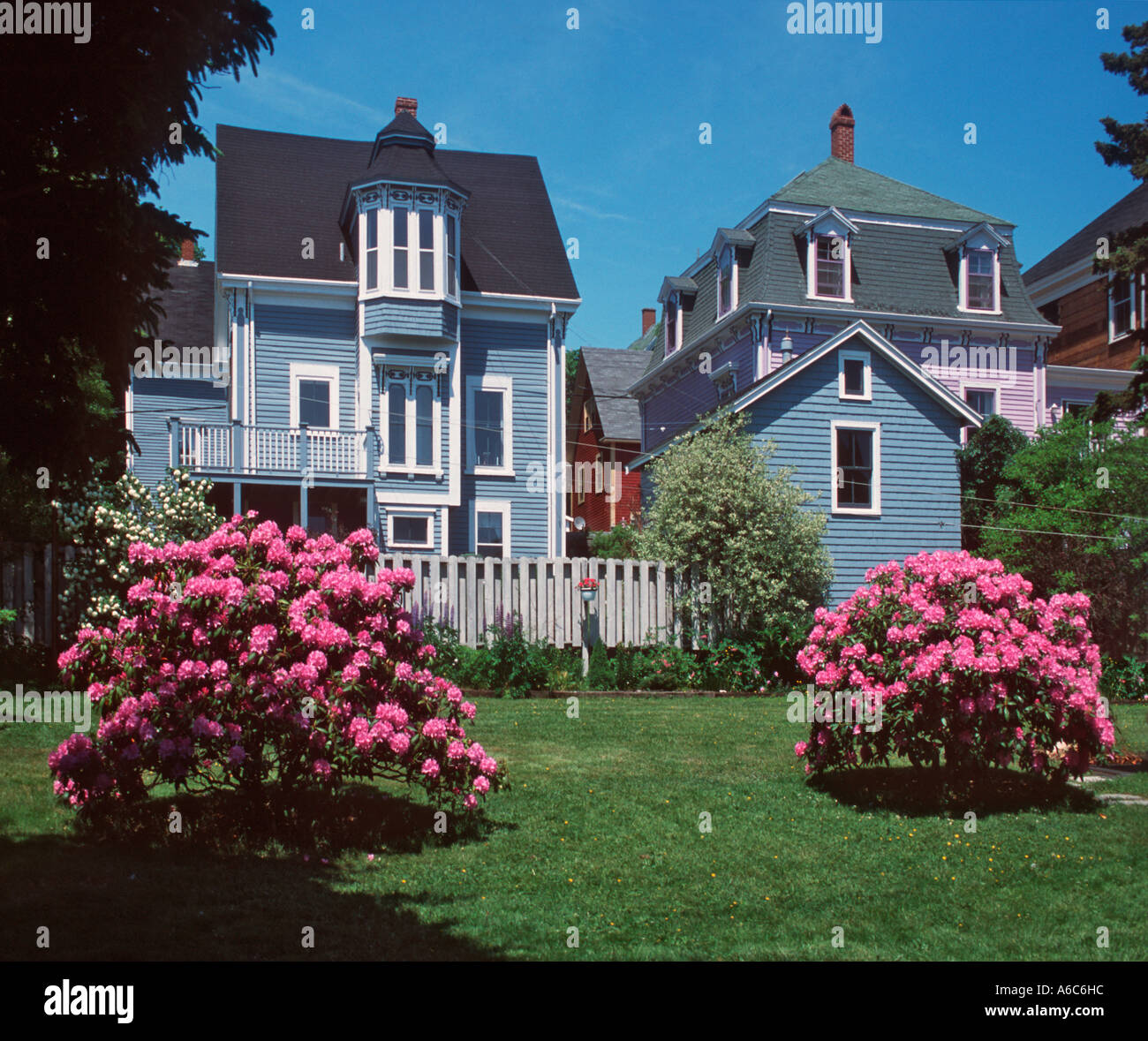 Traditionally built wooden home in the colourful harbour town of ...