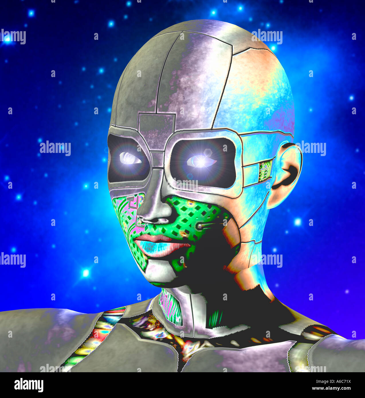 Computer generated robot female head hi-res stock photography and ...