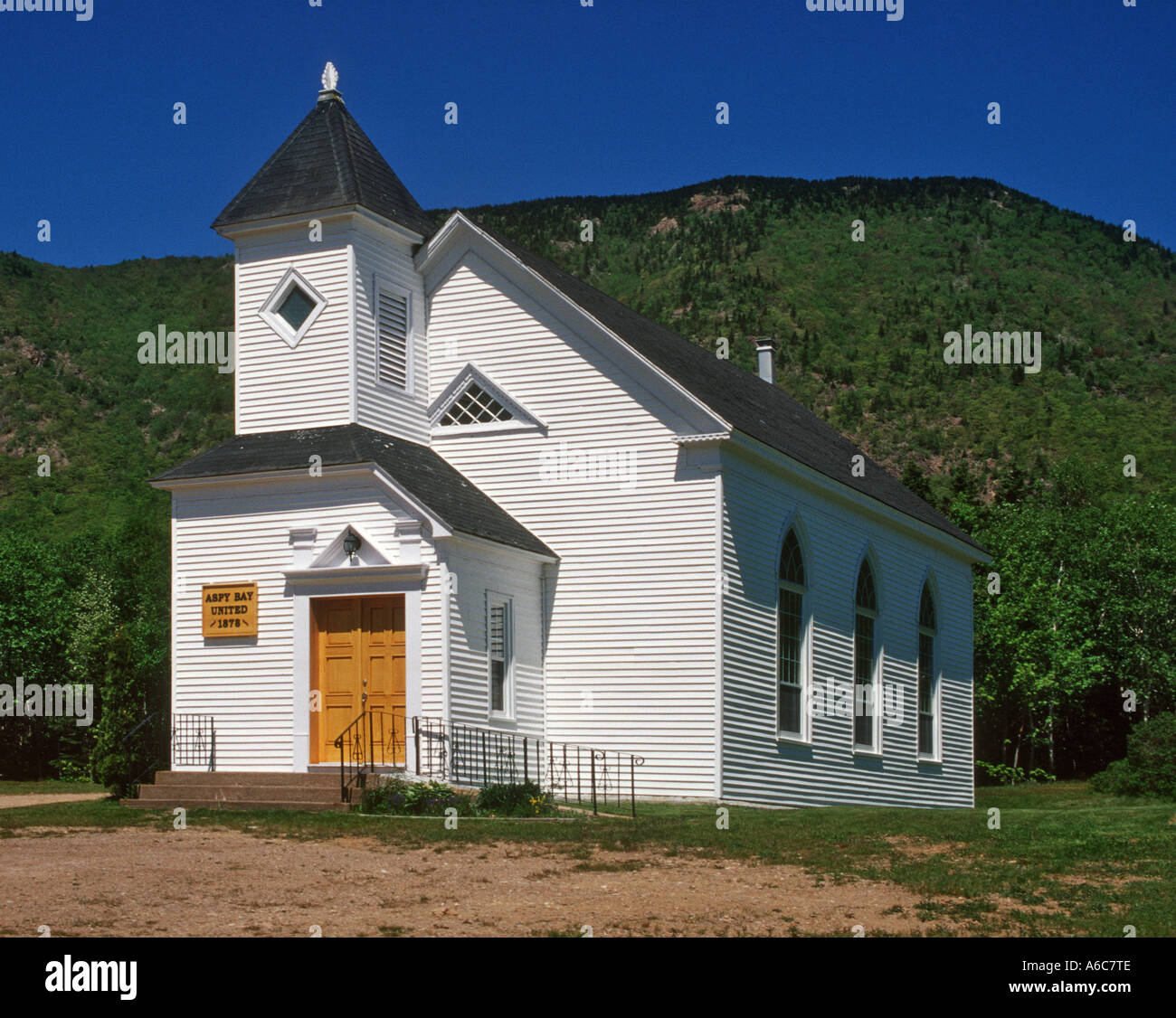 Traditional church Aspy Bay United 1878 in north cape Breton Island on ...