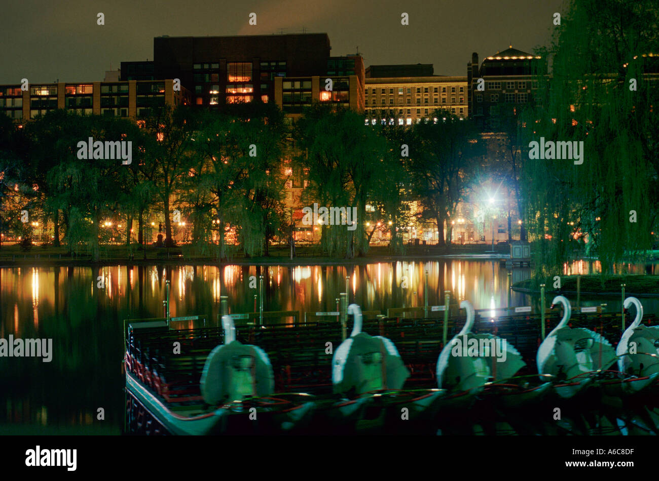 Boston Commons at night Stock Photo - Alamy
