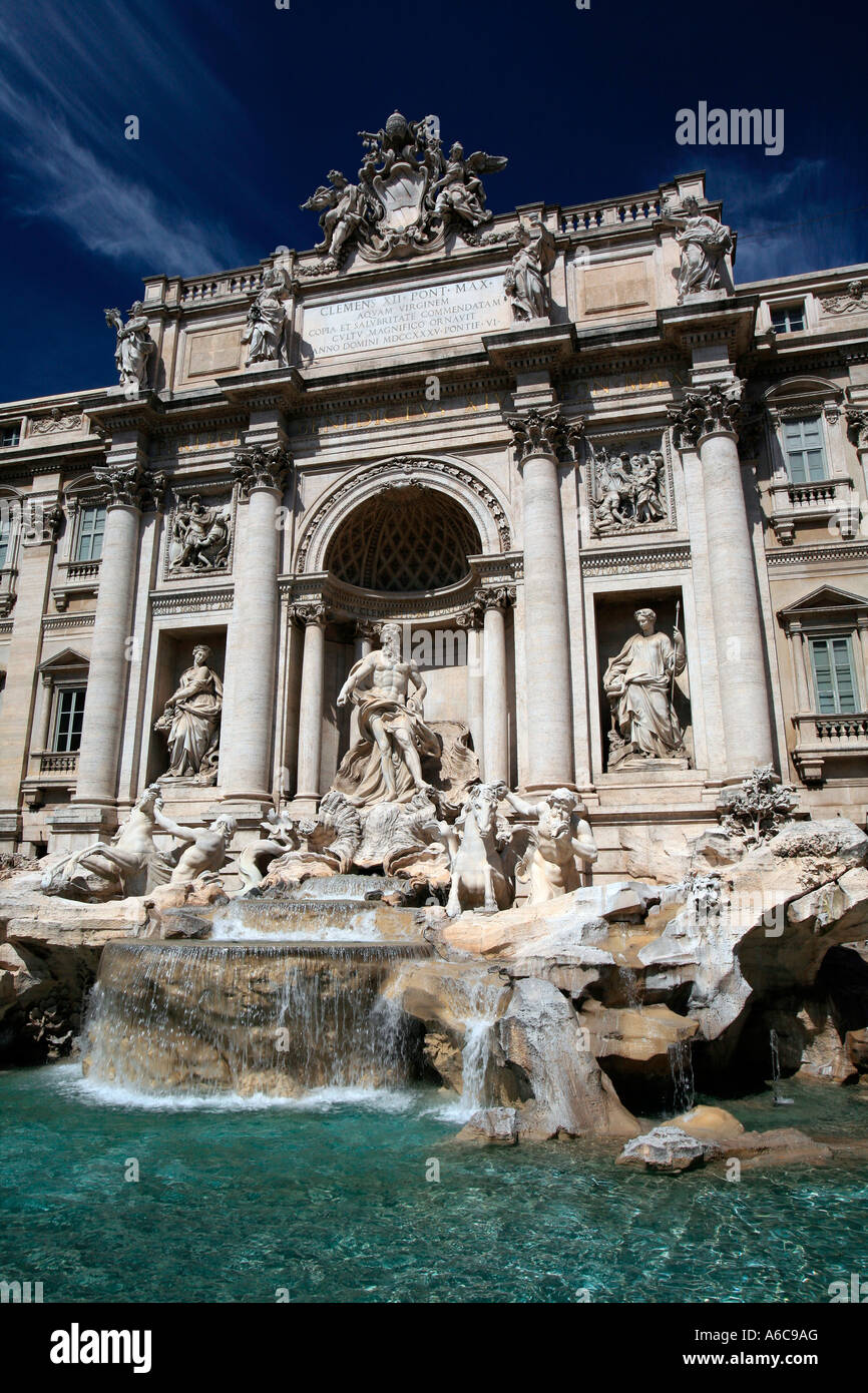 The Statues of Neptune and two Tritons at the Trevi Fountain in Rome ...