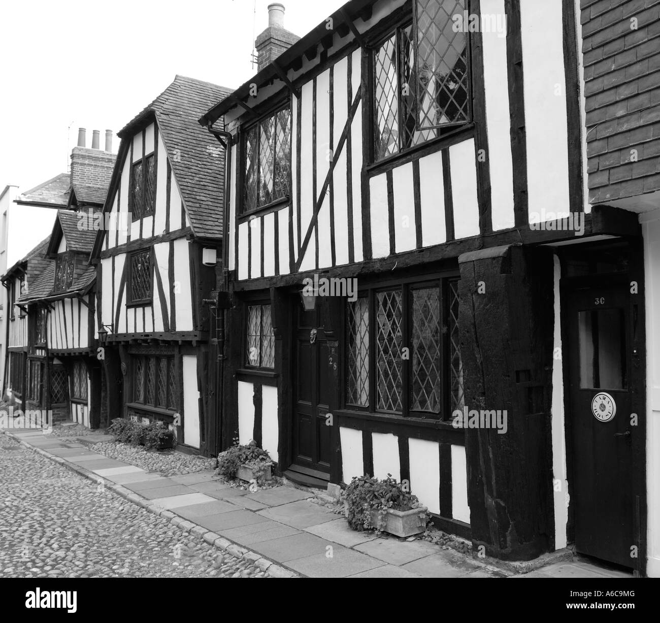 Historic wooden framed building on the streets of Rye East Sussex in ...