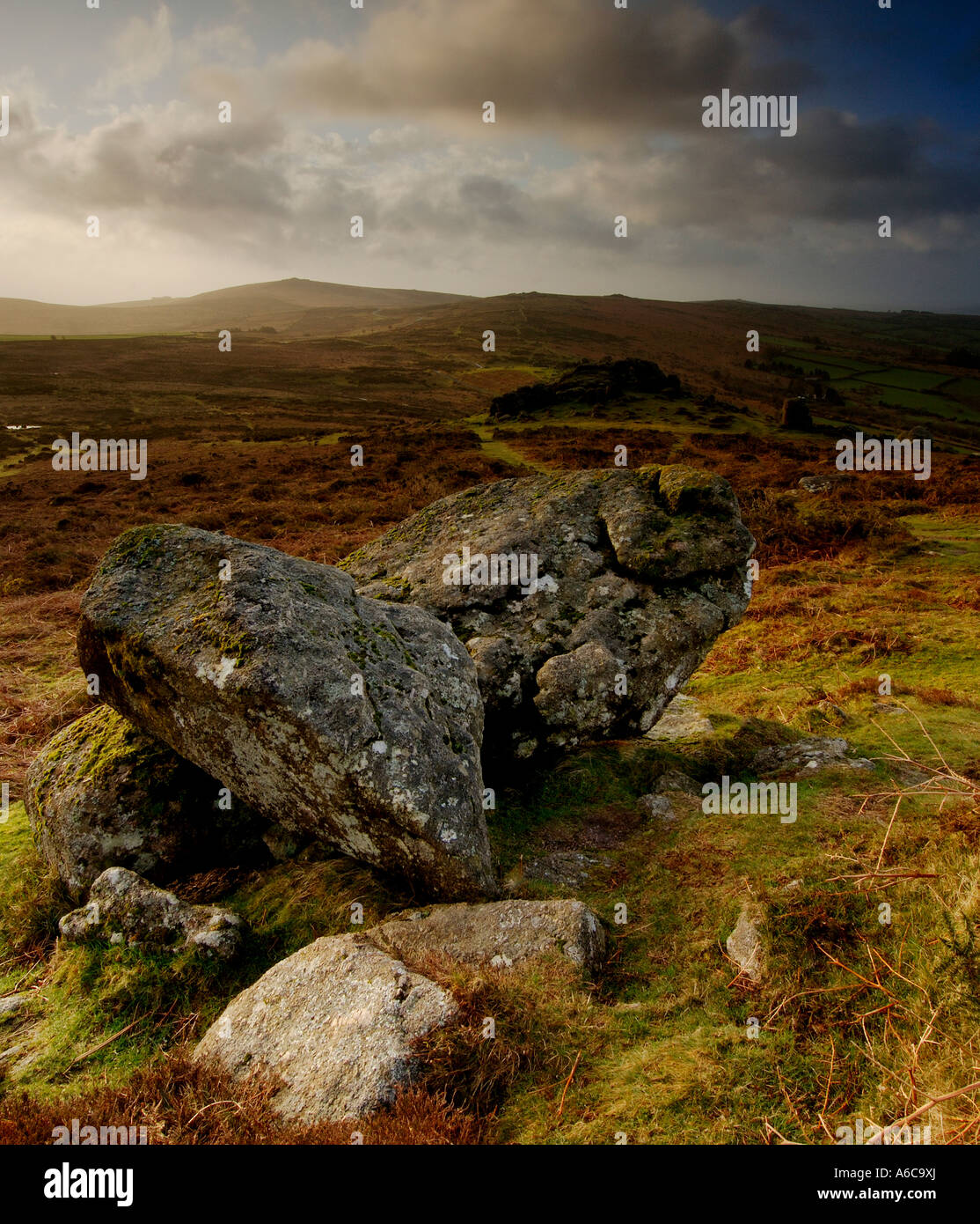 Fantastic atmospheric wintery morning light looking from Chinkwell Tor ...