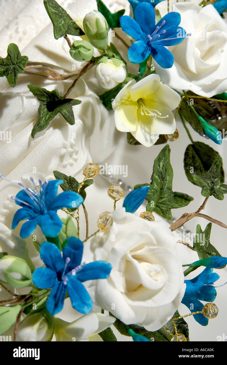 Close up detail of a beautifully crafted hand decorated three tier ...