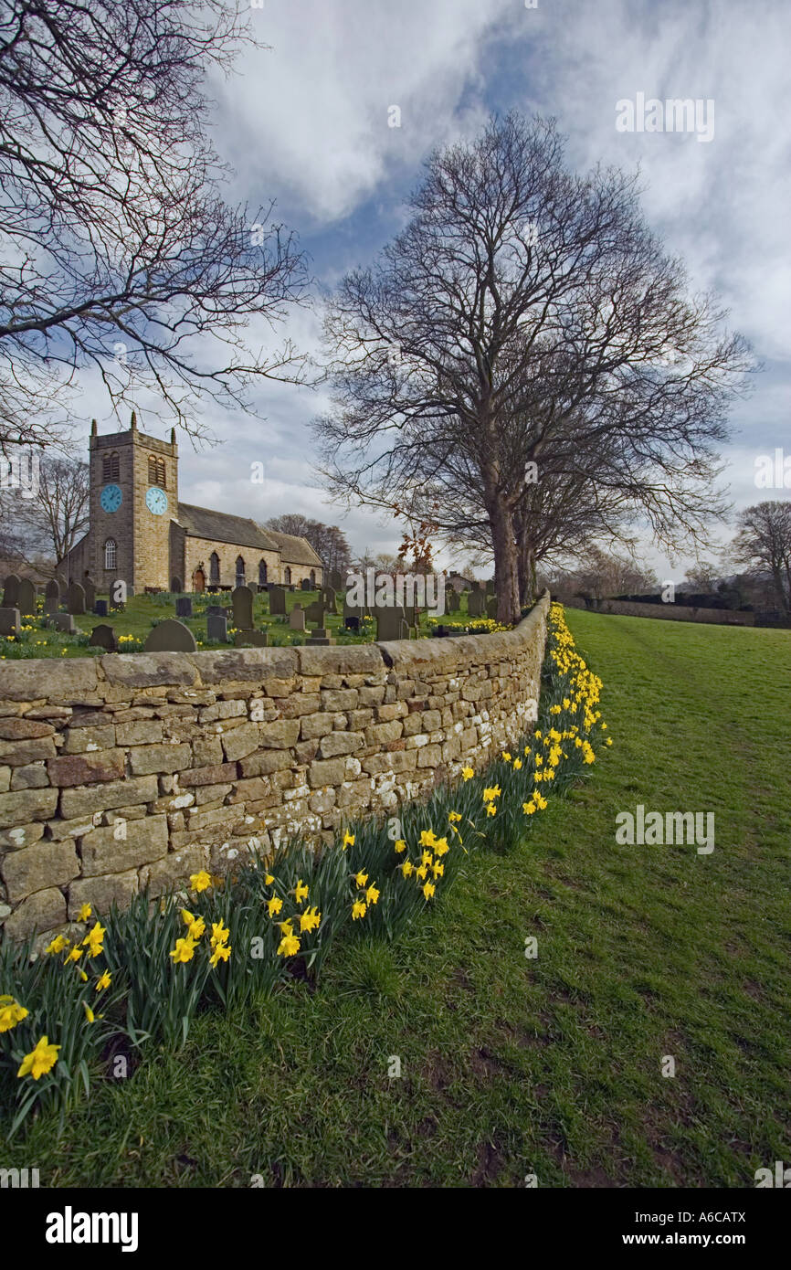 St Peter's Church, Addingham, Yorkshire. A traditional English church ...