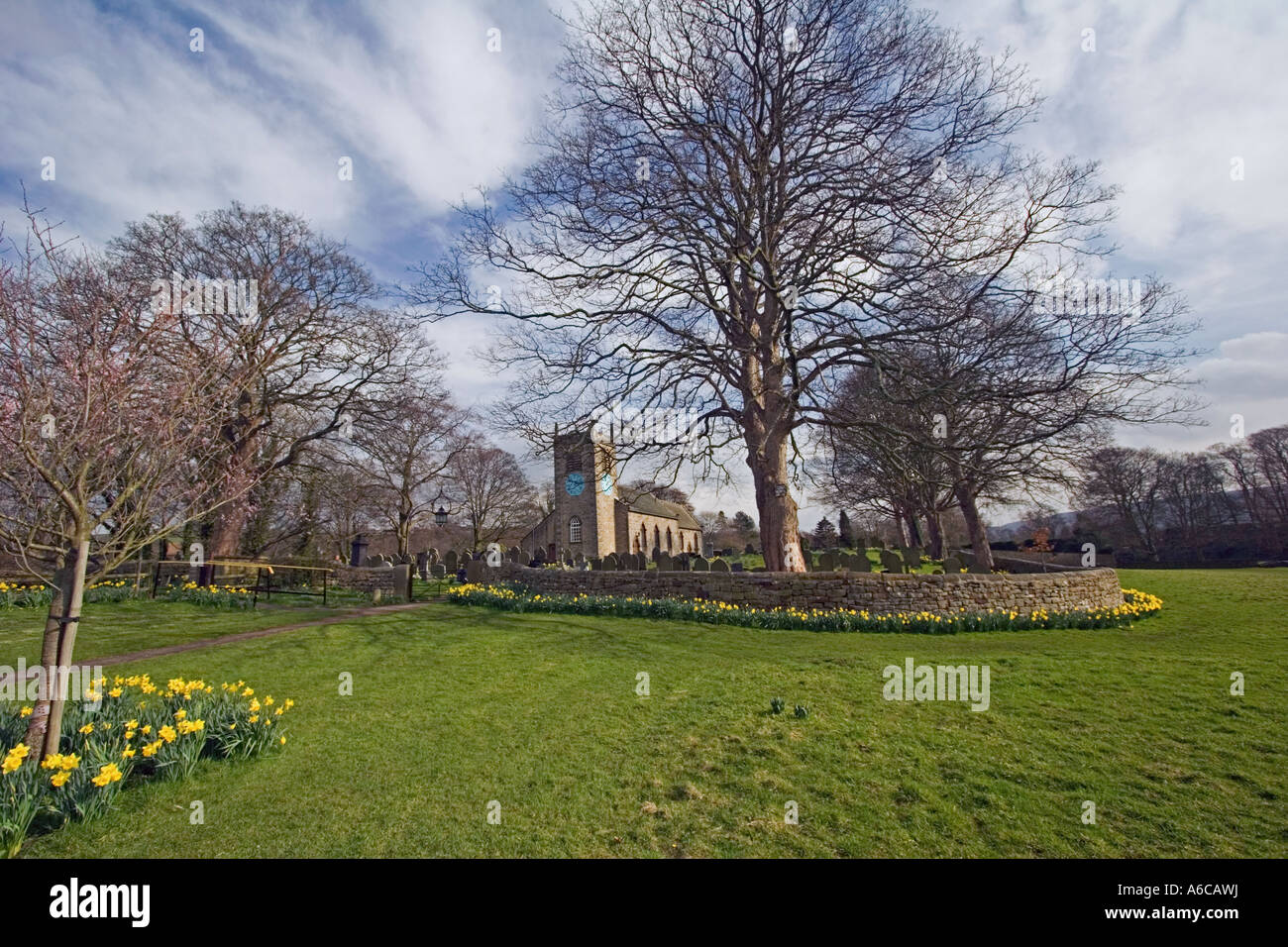 St Peter's Addingham, Yorkshire. A traditional English church in ...