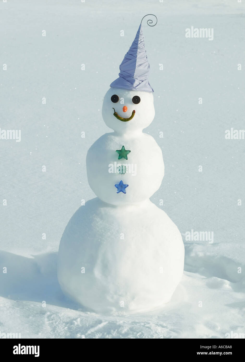 Snowman with Hat Stock Photo - Alamy