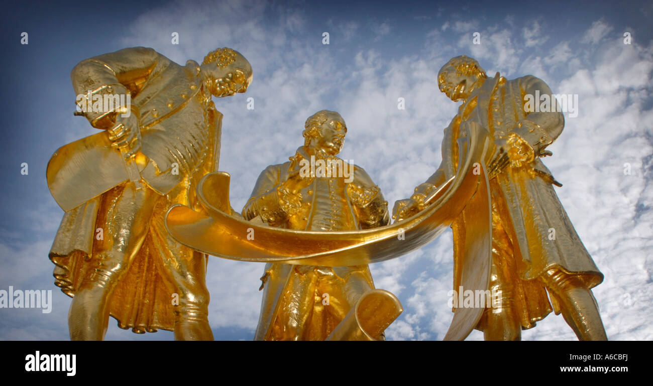 Gilt statue of Matthew Boulton James Watt and William Murdoch by ...