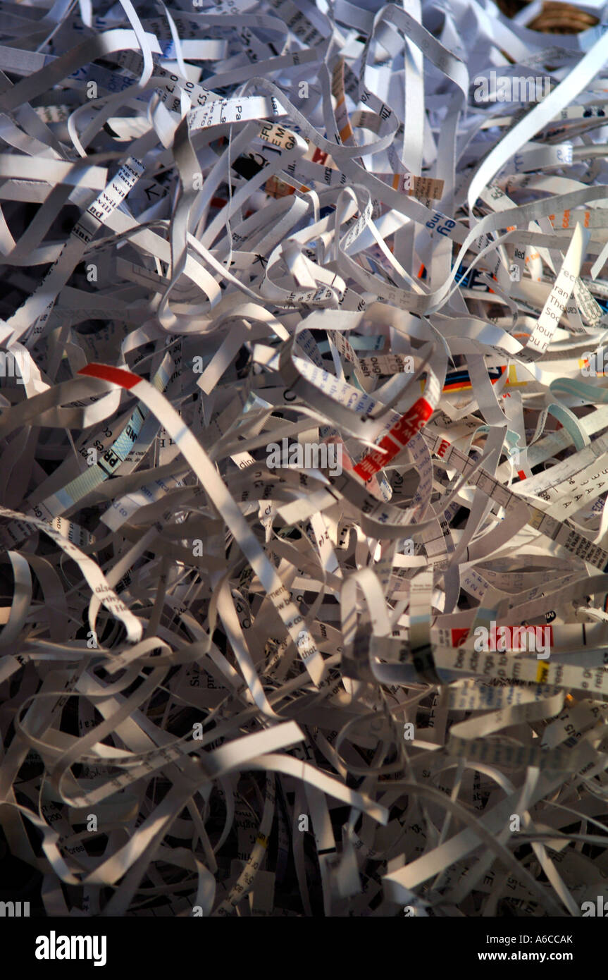 Closeup View Of Shredded Paper Stock Photo - Alamy