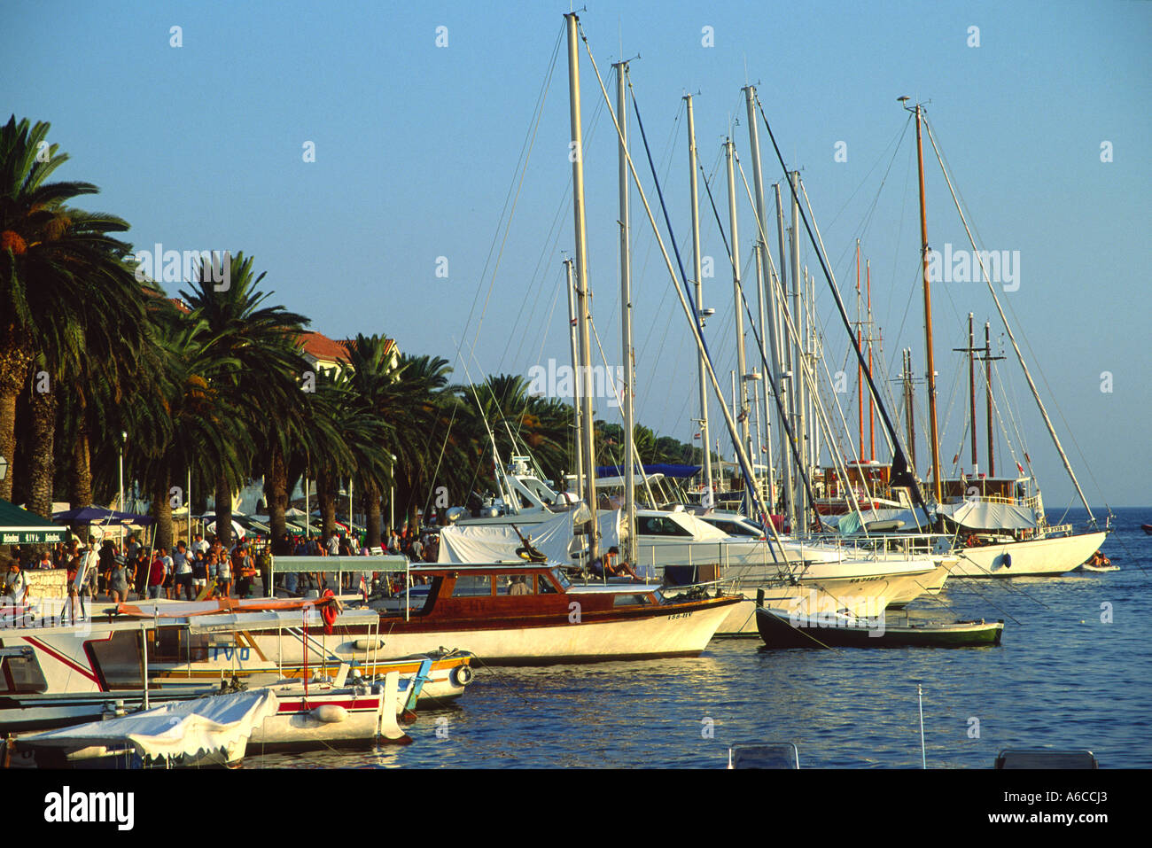 Boats in harbour on island of Hvar, Croatia Stock Photo - Alamy