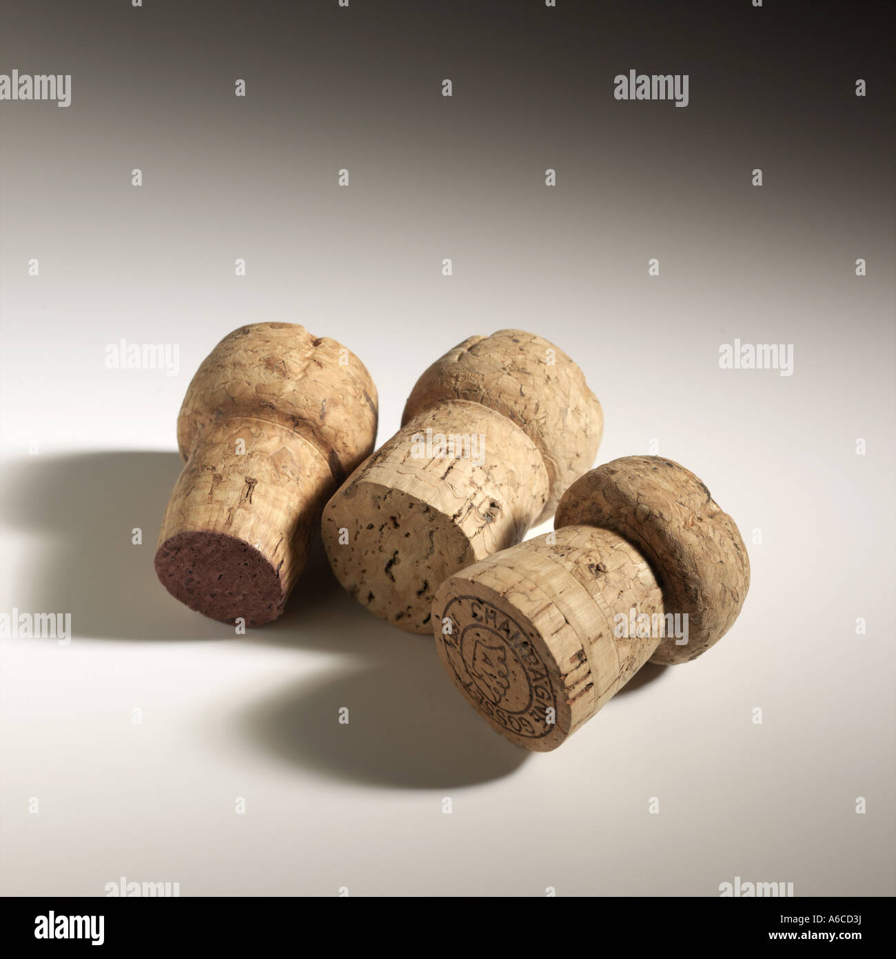 Champagne corks on a white background Stock Photo - Alamy