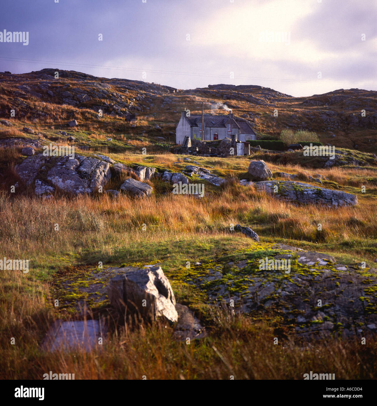 Isolated croft farmhouse Isle of Harris Outer Hebrides Scotland Stock ...