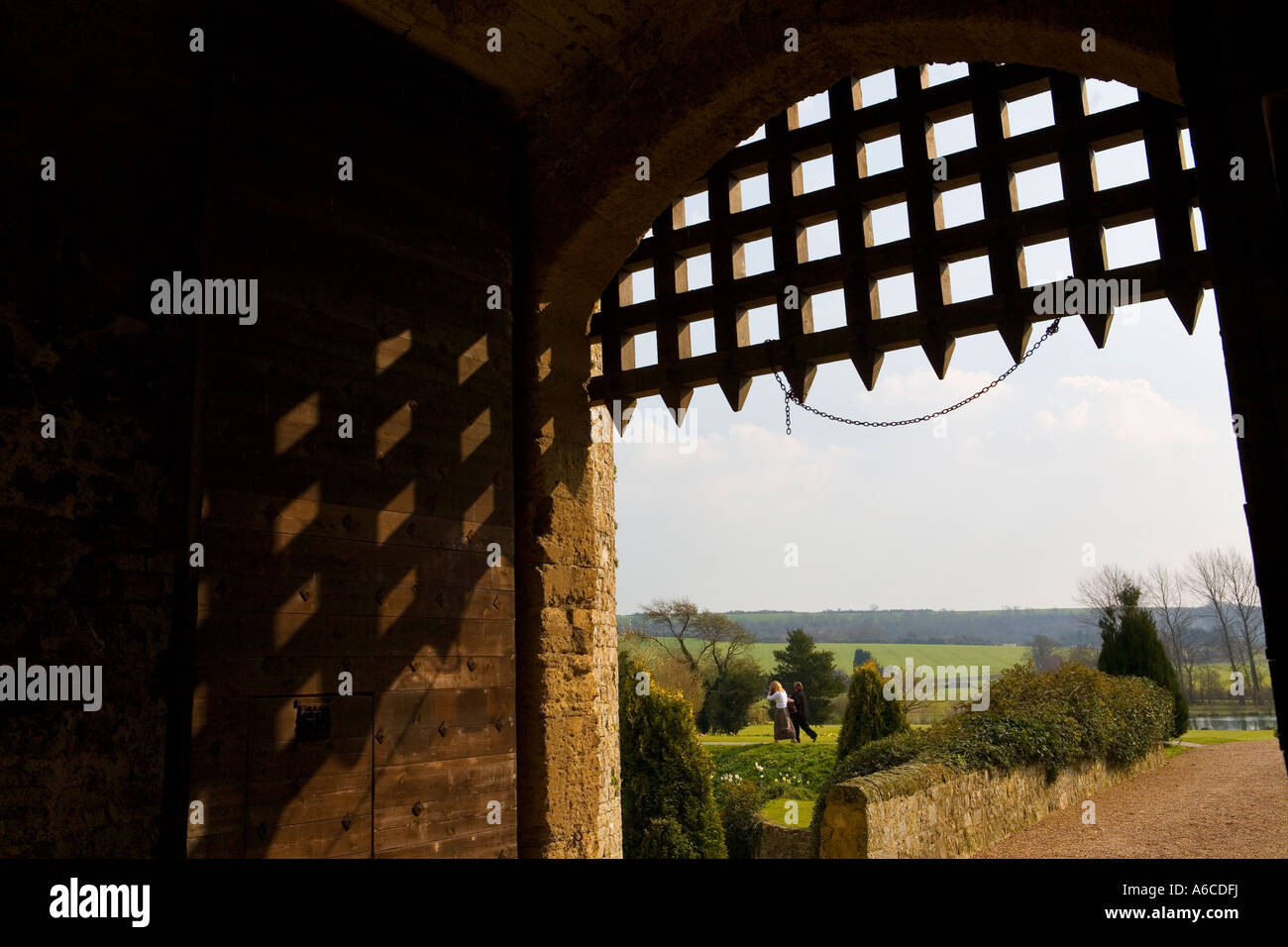 Portcullis at entrance of Amberley Castle West Sussex Stock Photo - Alamy