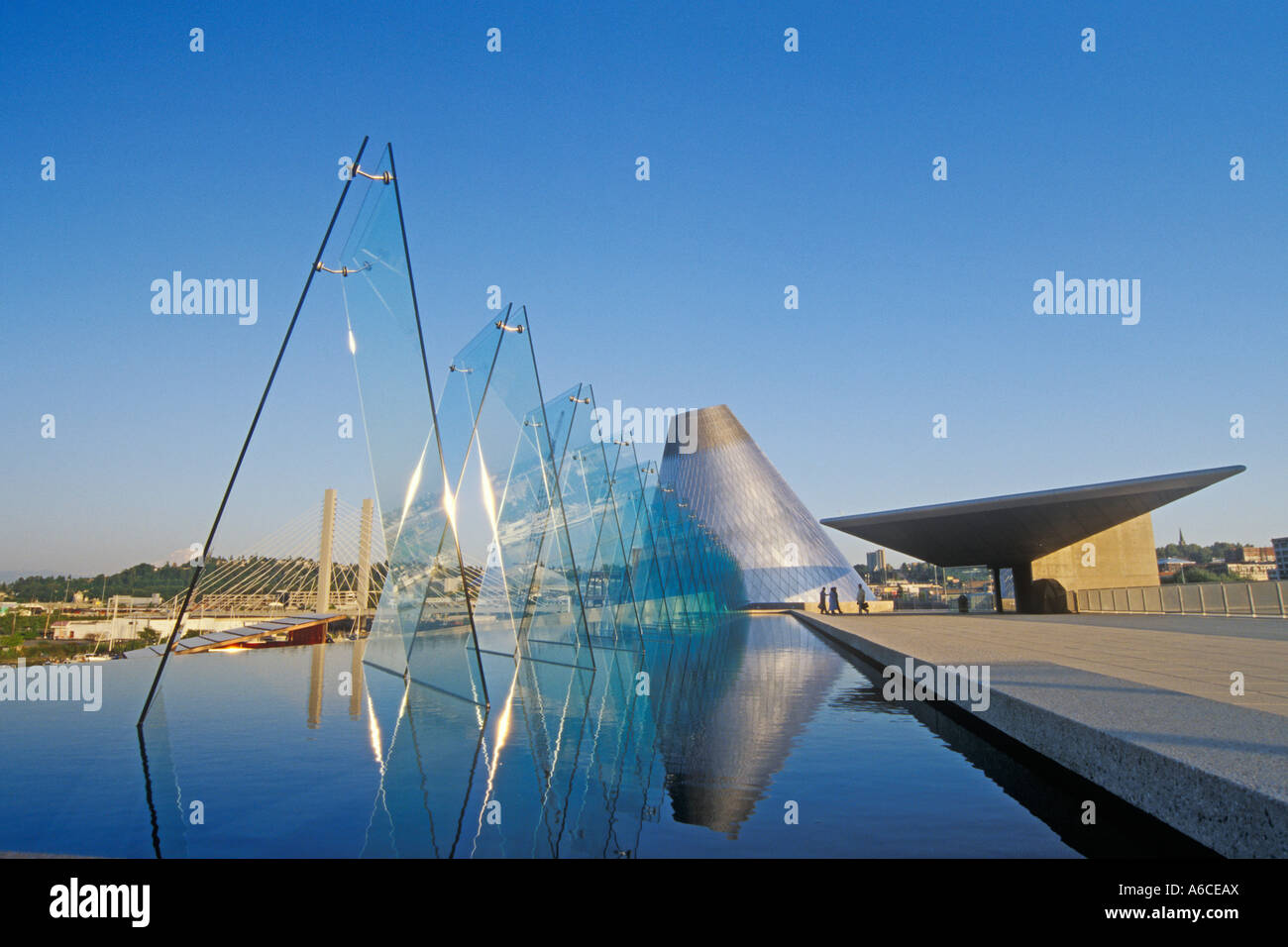 Museum of Glass and its outdoor reflecting pool Tacoma Washington Stock ...