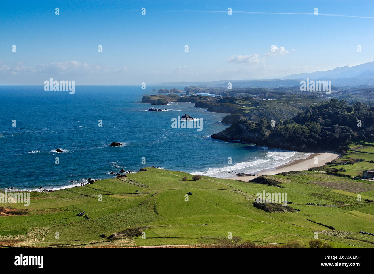 the beach of toronda llanes asturias spain Stock Photo - Alamy