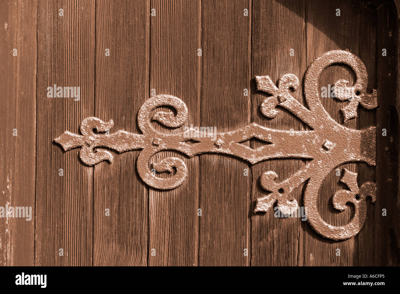 Ornate Door Hinge Stock Photo - Alamy