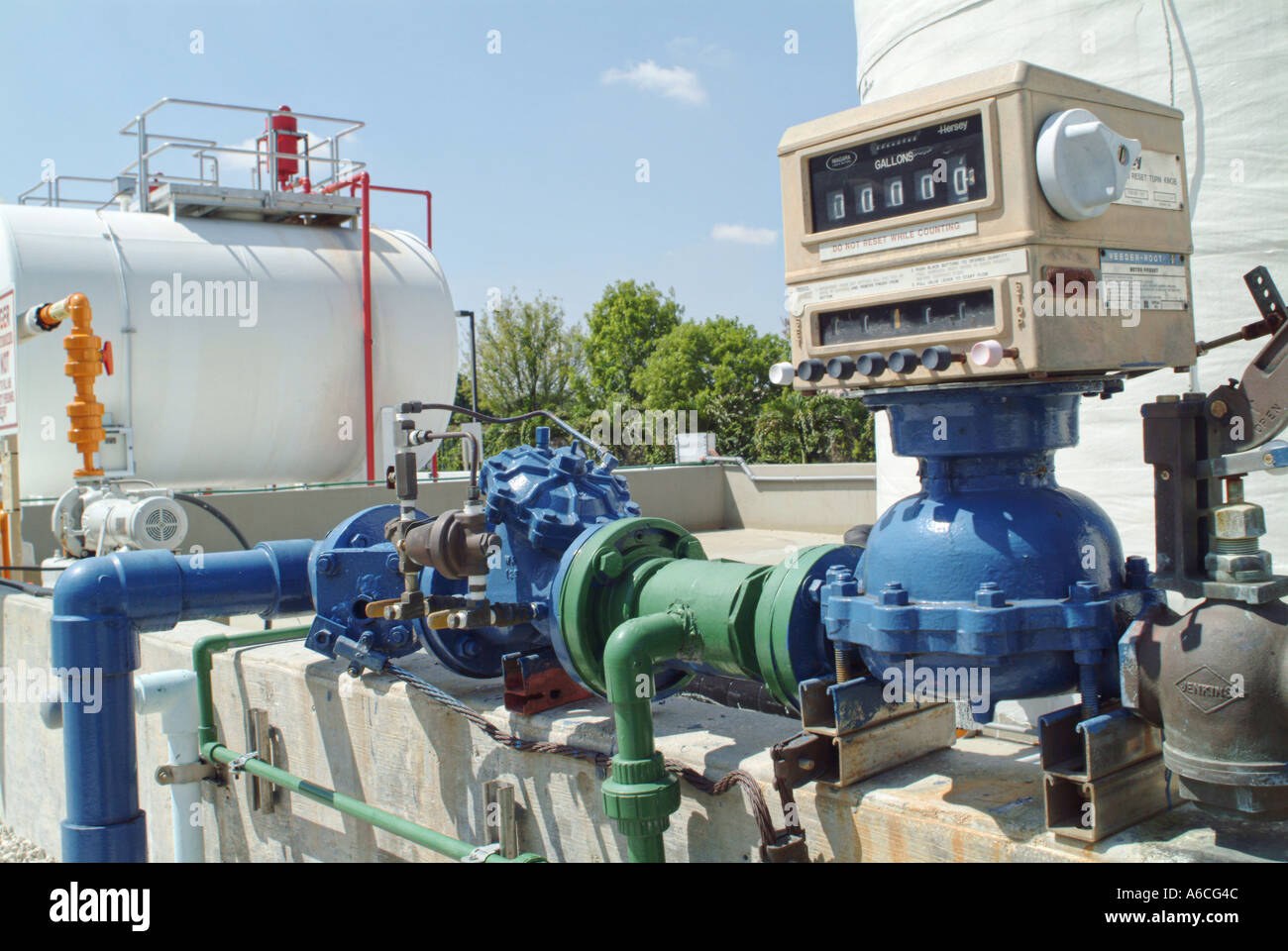 water treatment plant facility equipment pipes gauge Stock Photo - Alamy