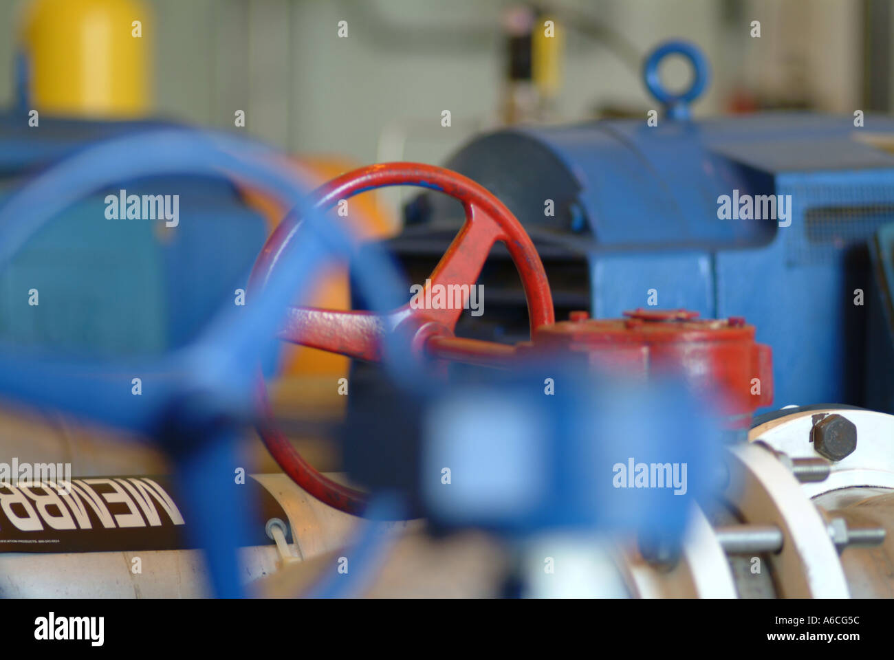 water treatment plant facility equipment control valve wheel Stock ...