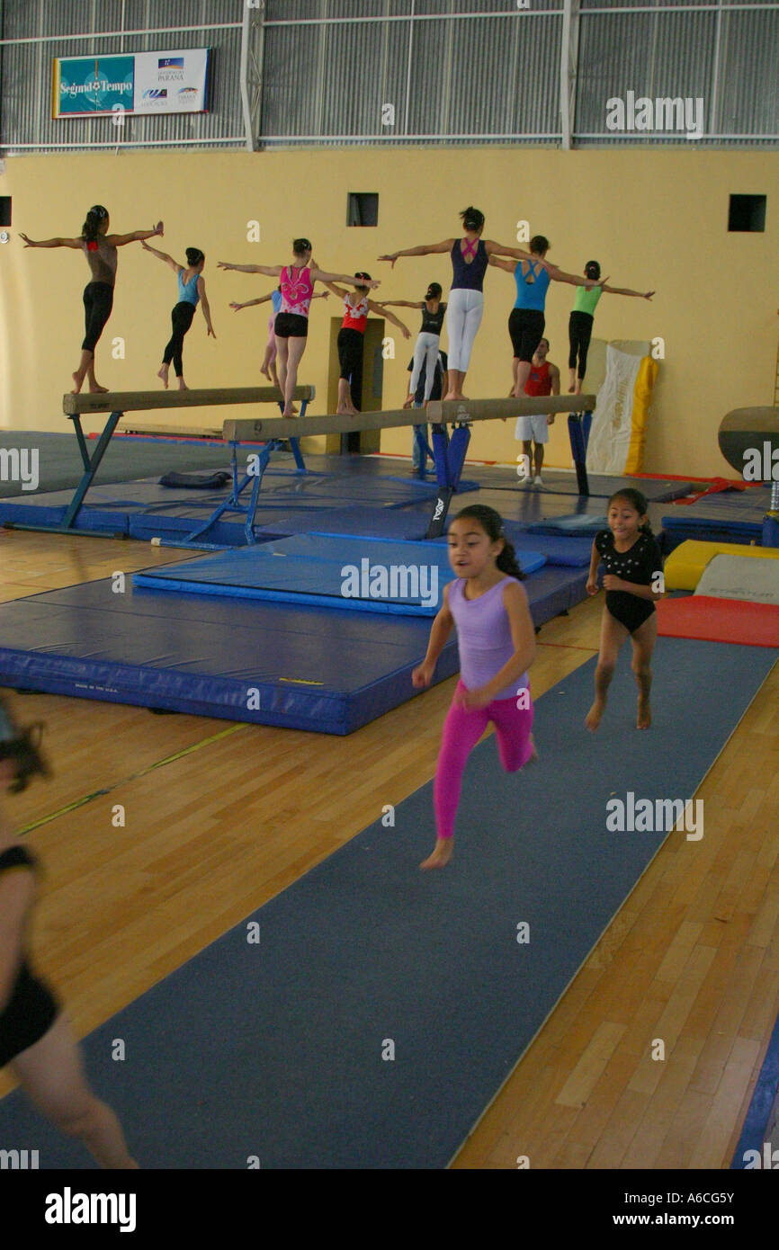 Children training Artistic Gymnastics Stock Photo - Alamy