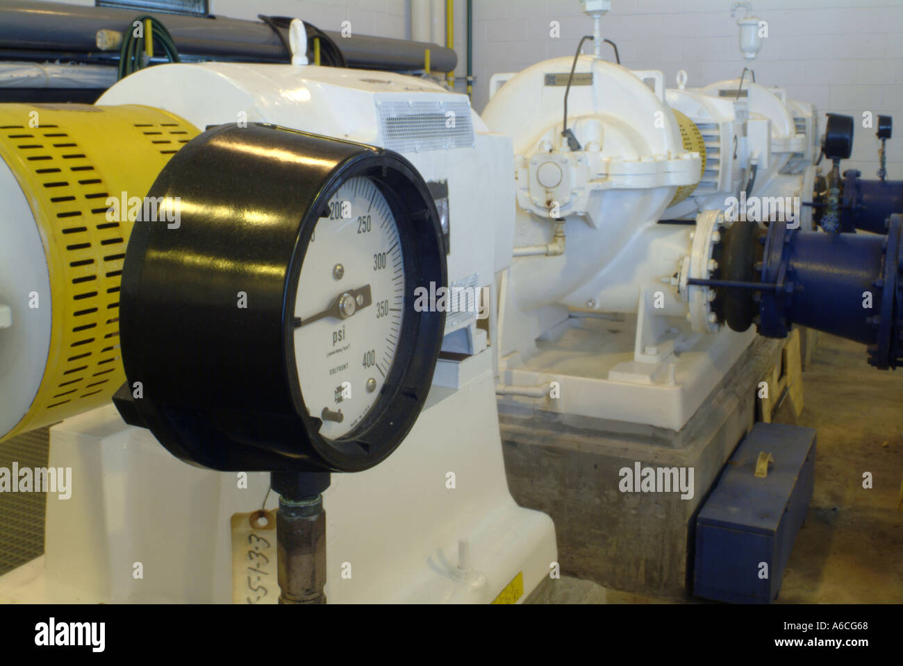water treatment plant facility equipment pressure gauge Stock Photo - Alamy
