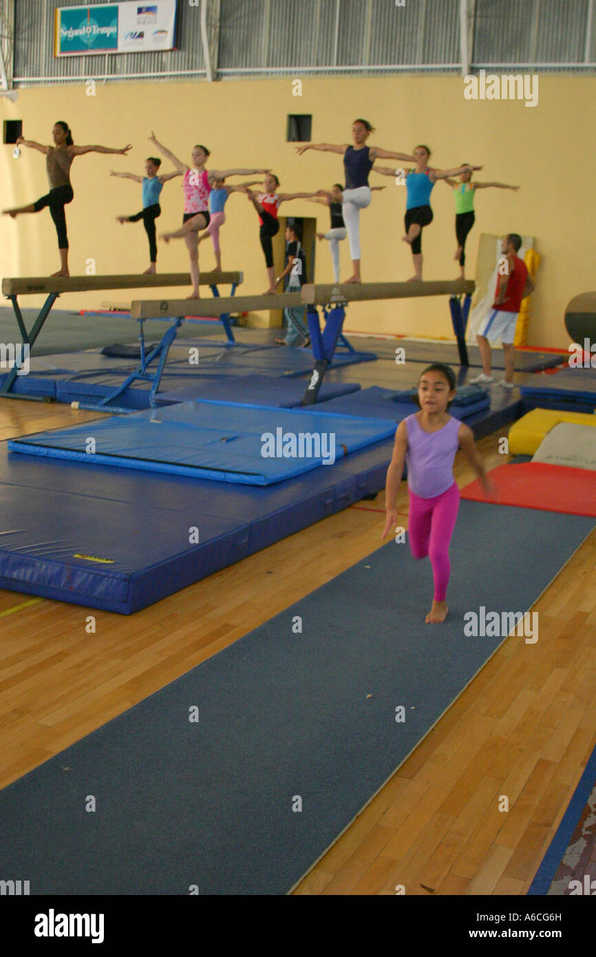 Children training Artistic Gymnastics Stock Photo - Alamy