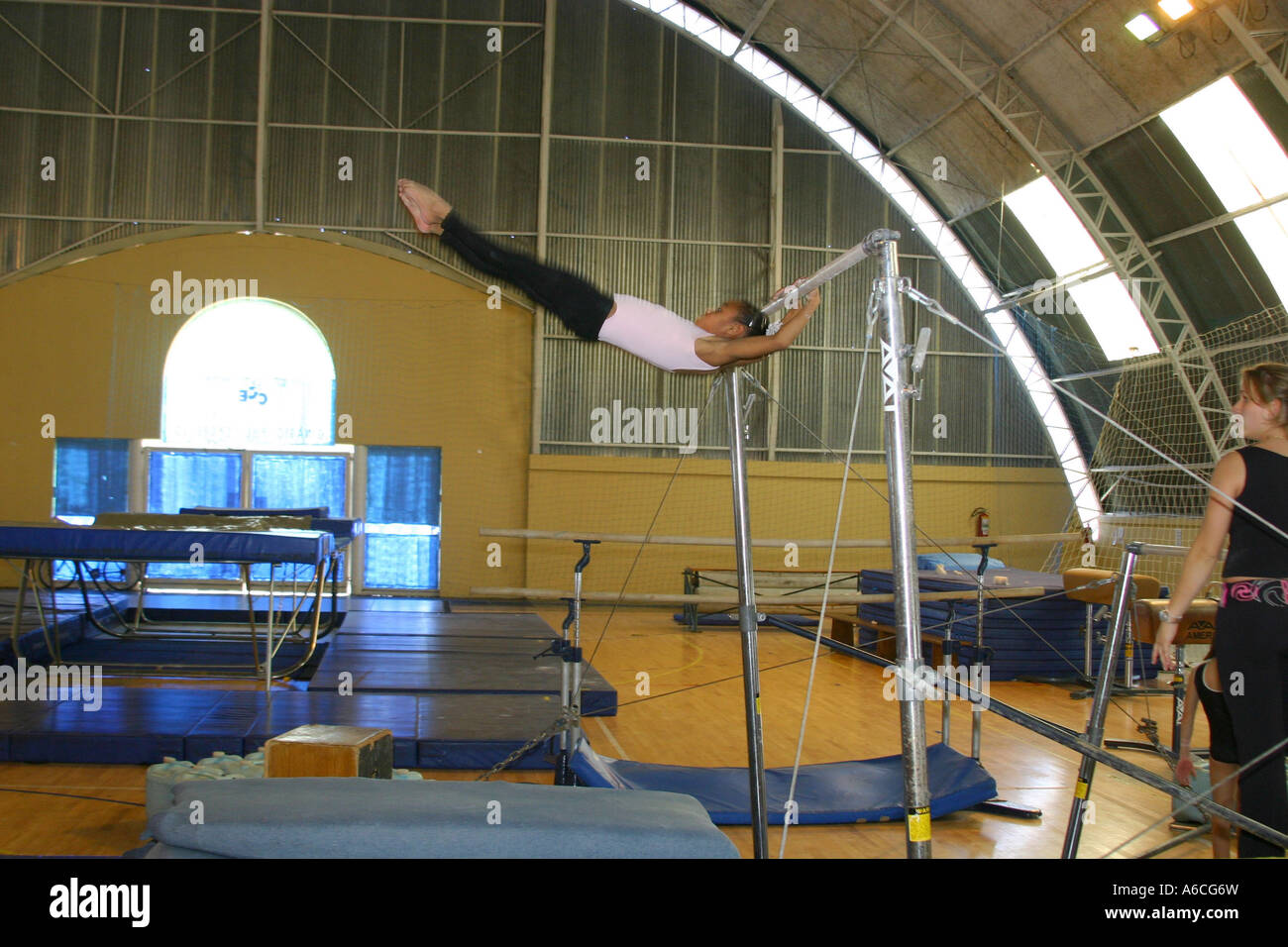 Children training Artistic Gymnastics Stock Photo - Alamy
