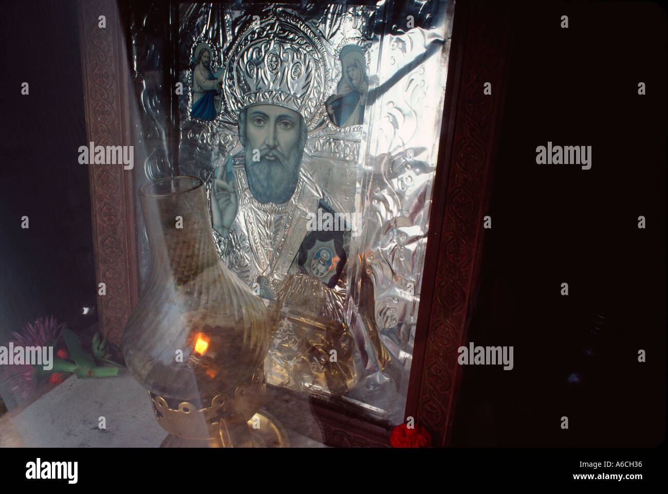 Shop window shrine Athens Greece Stock Photo - Alamy