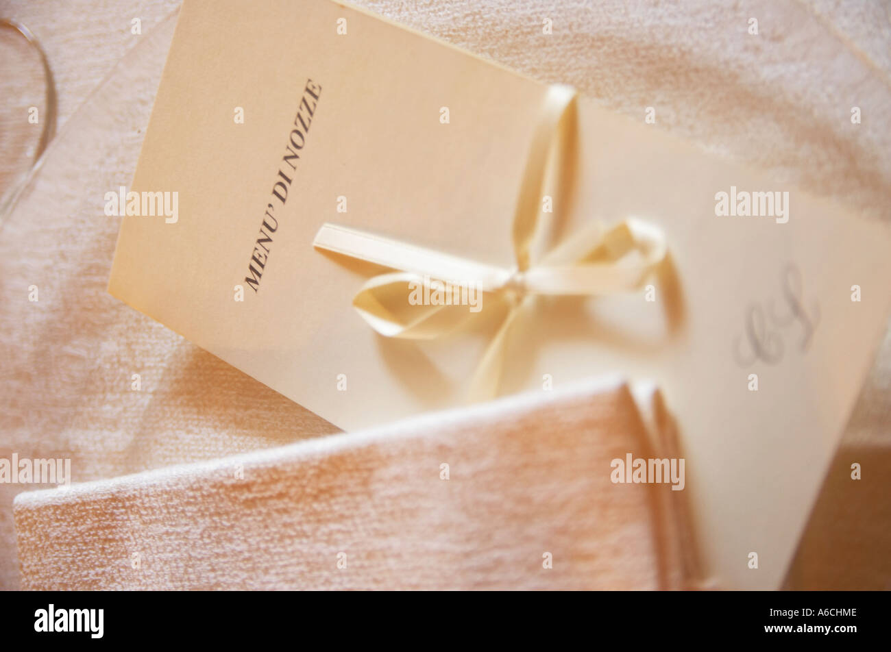 Italian wedding, menu Stock Photo - Alamy