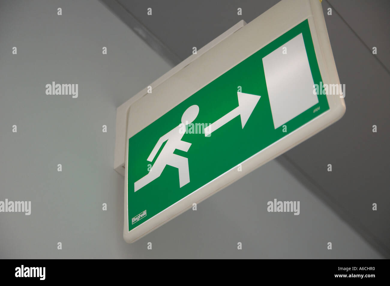 Sign emergency exit close up Stock Photo - Alamy