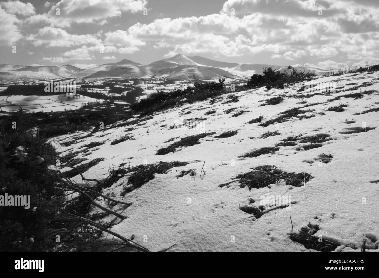 Central Brecon Beacons in Snow Wales UK Stock Photo - Alamy
